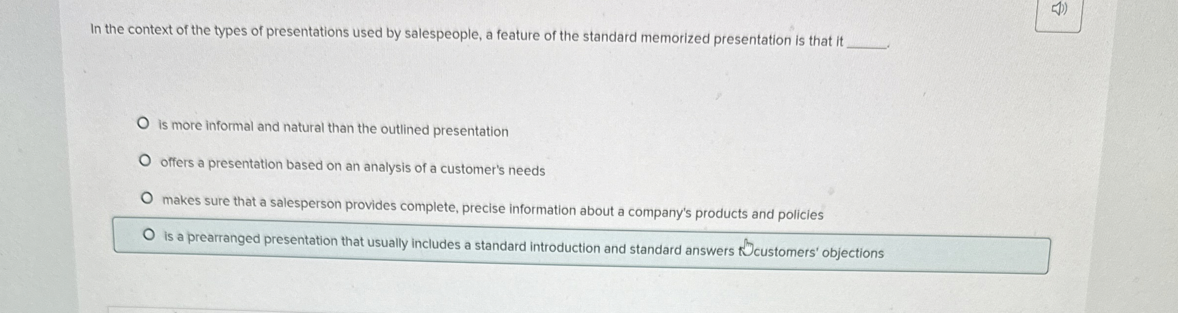 Solved In the context of the types of presentations used by | Chegg.com