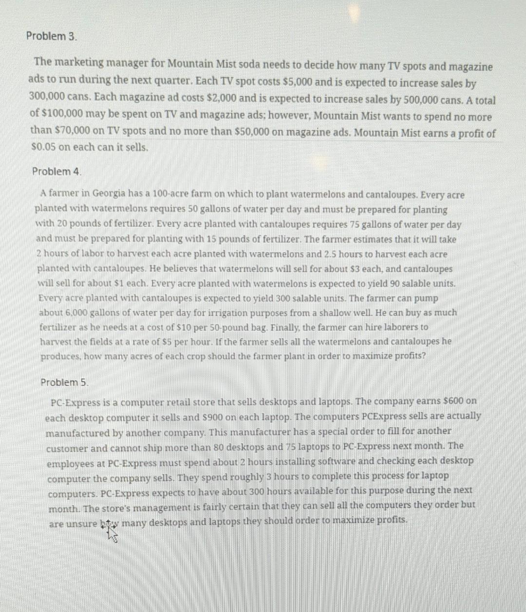 Assignment 2 For Every Problem 1 Formulate An Lp