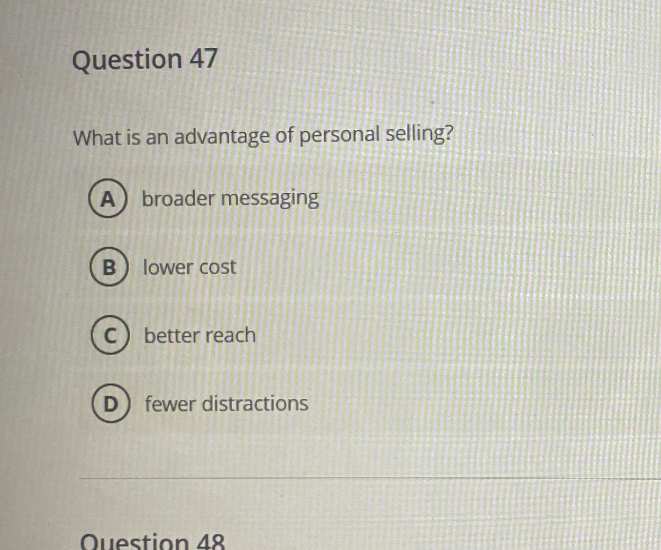 Solved Question 47What is an advantage of personal | Chegg.com