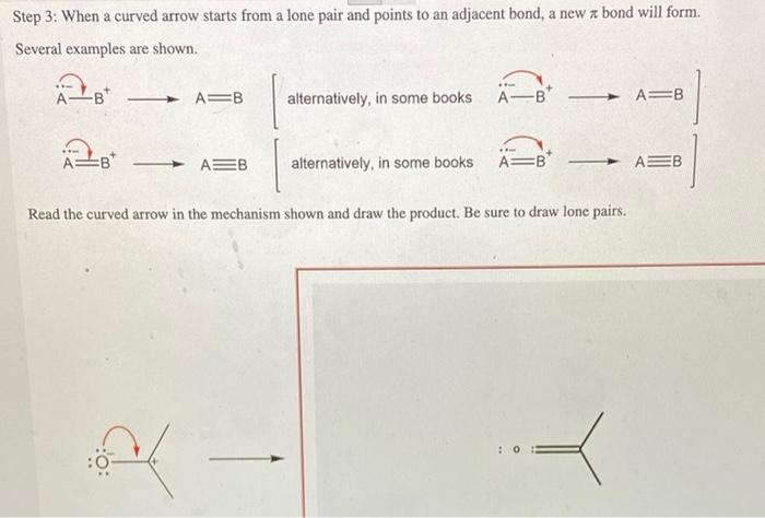 Solved Step 3: When a curved arrow starts from a lone pair | Chegg.com