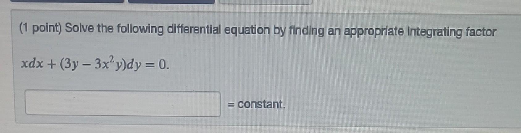 Solved Solve the following differential equation by finding | Chegg.com