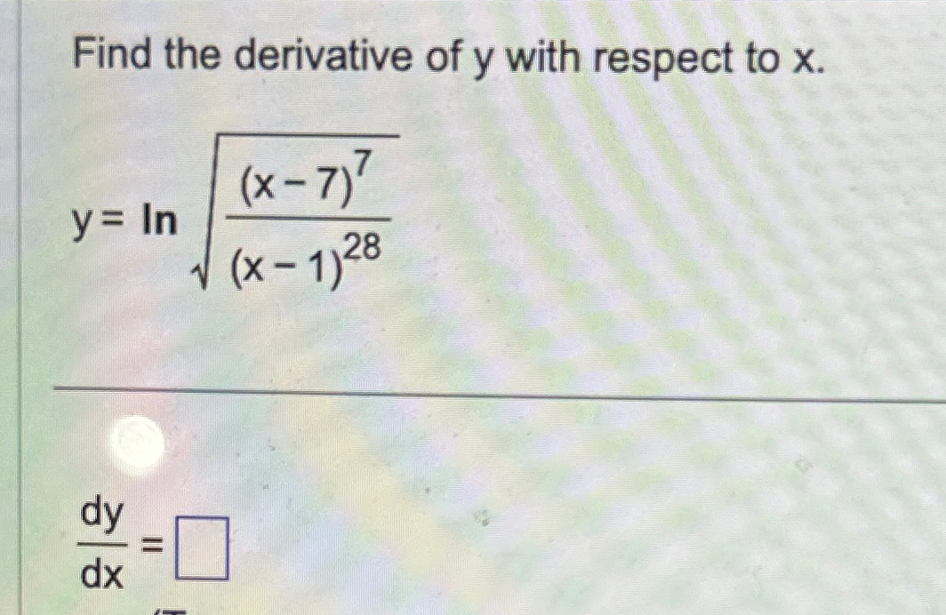 Solved Find the derivative of y ﻿with respect to | Chegg.com
