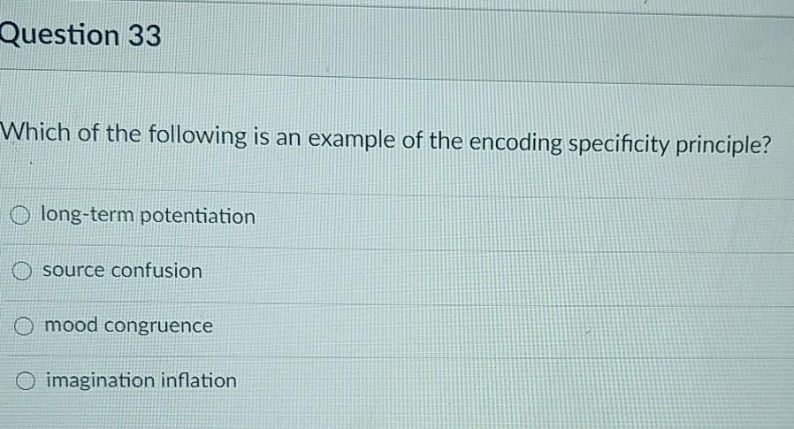 Solved Question 33 Which of the following is an example of | Chegg.com
