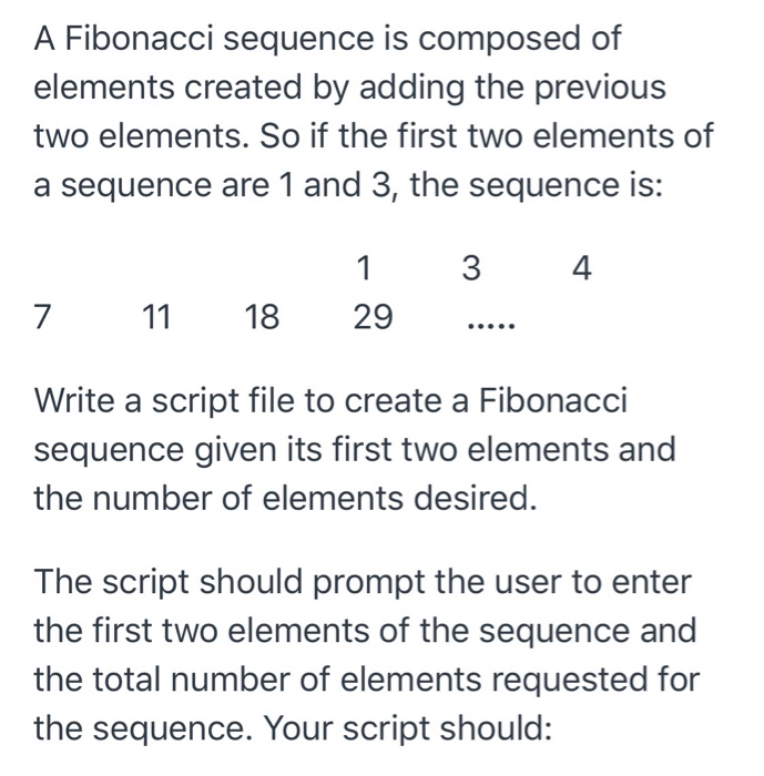 Solved A Fibonacci Sequence Is Composed Of Elements Created