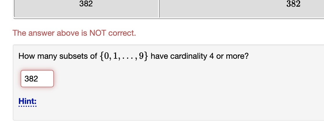 Solved The answer above is NOT correct.How many subsets of | Chegg.com