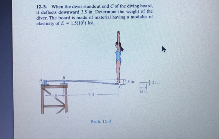 Solved 12-3. When the diver stands at end of the diving | Chegg.com