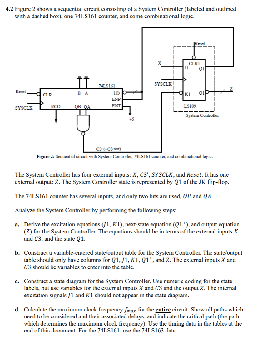 4.2 ﻿Figure 2 ﻿shows a sequential circuit consisting | Chegg.com