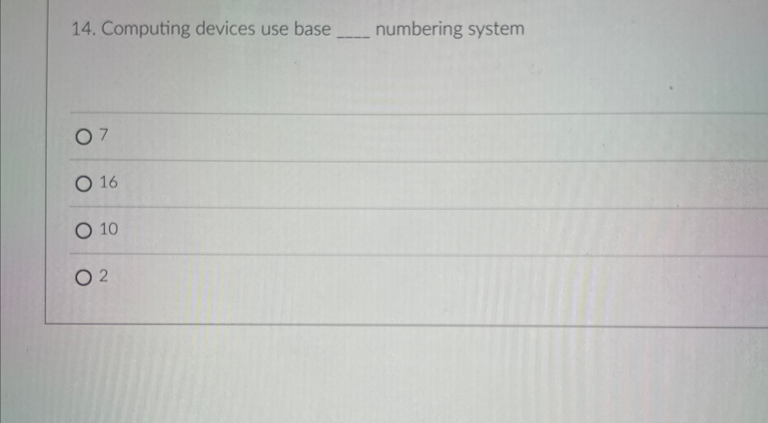Solved Computing devices use base numbering system716102 | Chegg.com