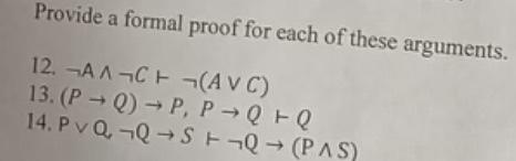Provide a formal proof for each of these arguments. | Chegg.com