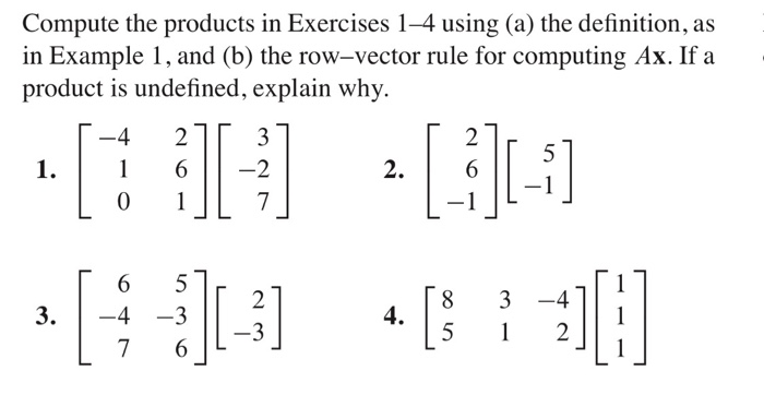 Compute the products in Exercises 1-4 using (a) the | Chegg.com