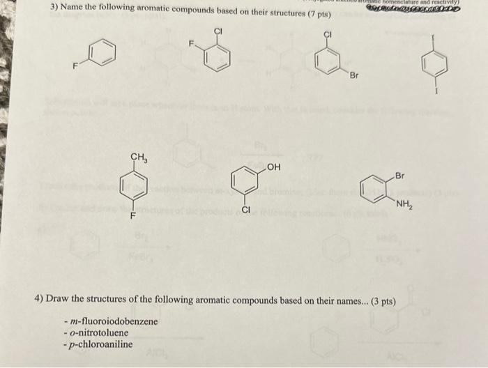 Solved 3) Name the following aromatic compounds based on | Chegg.com