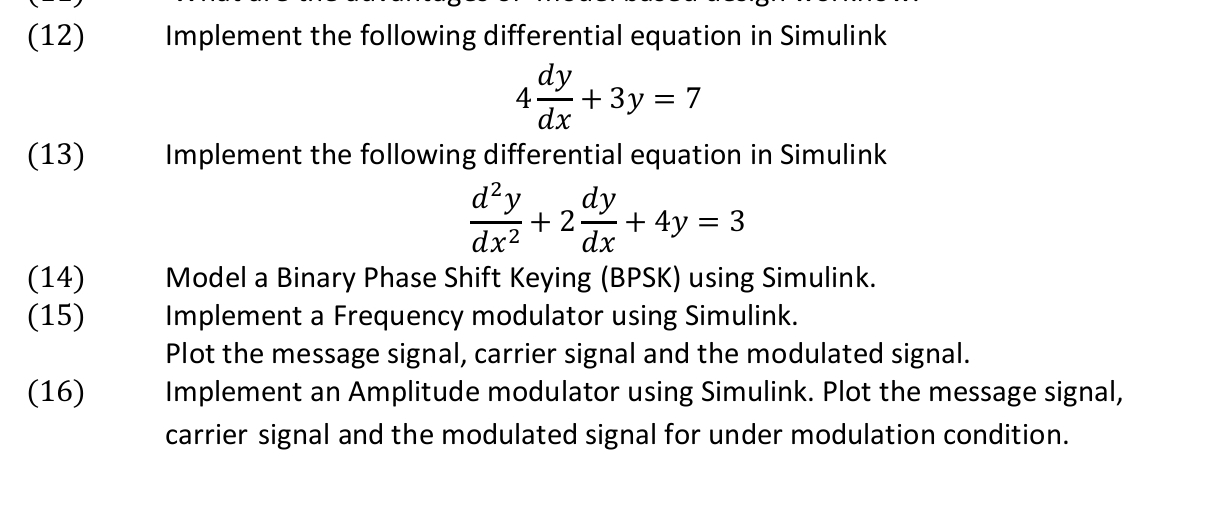 Solved (12) ﻿Implement the following differential equation | Chegg.com
