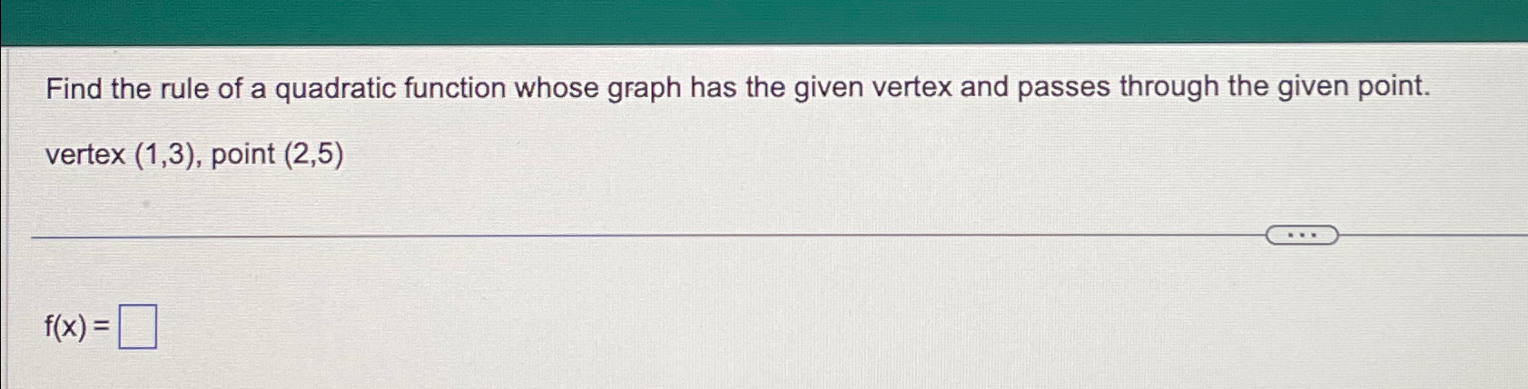 Solved Find the rule of a quadratic function whose graph has | Chegg.com