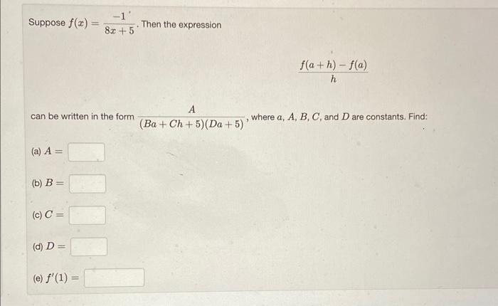 Solved Suppose f(x)=−4x2+8. Evaluate the following limit. | Chegg.com