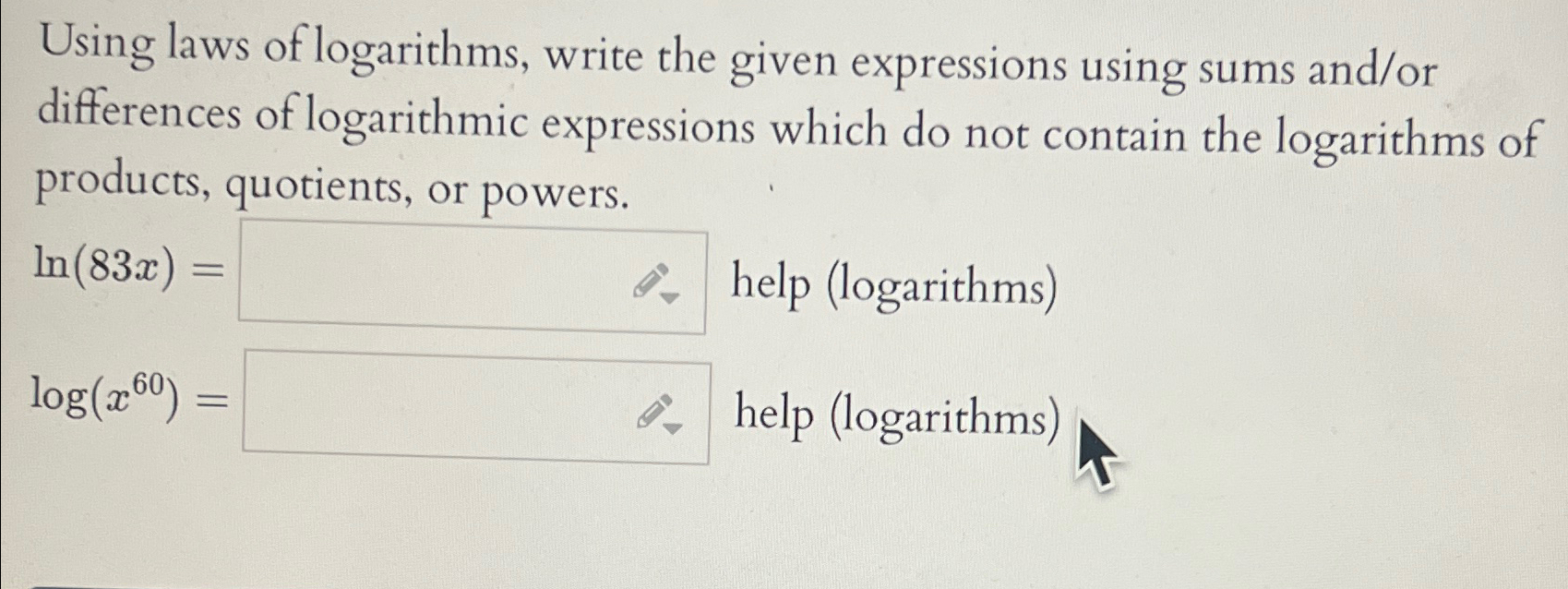 Solved Using Laws Of Logarithms Write The Given Expressions