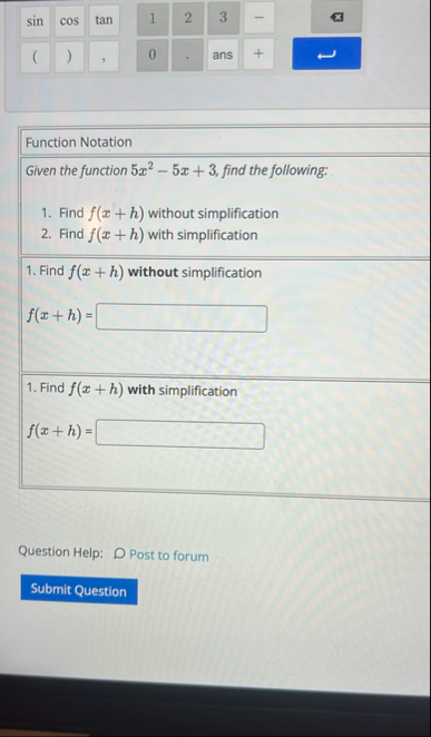Solved alpha0ansFunction NotationGiven the function | Chegg.com