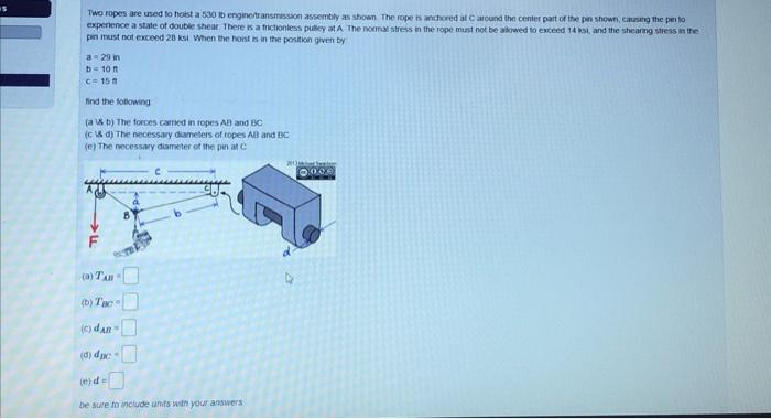 Solved Two ropes are used to hotst a 530 ib | Chegg.com