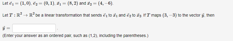 Solved Let vec(e)1=(1,0),vec(e)2=(0,1),vec(x)1=(8,2) ﻿and | Chegg.com