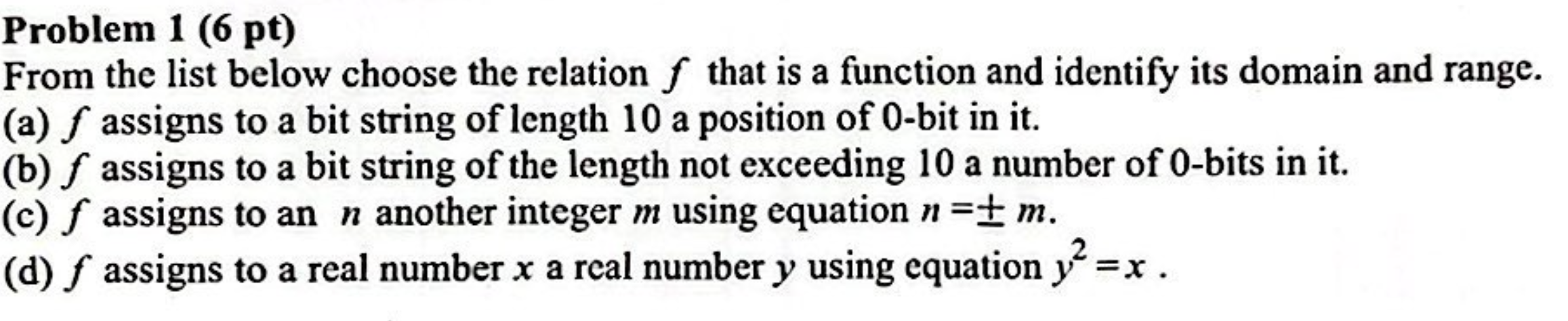 Solved Problem 1 (6 ﻿pt) ﻿DISCRETE MATHS) ﻿PLEASE WRITE THE | Chegg.com