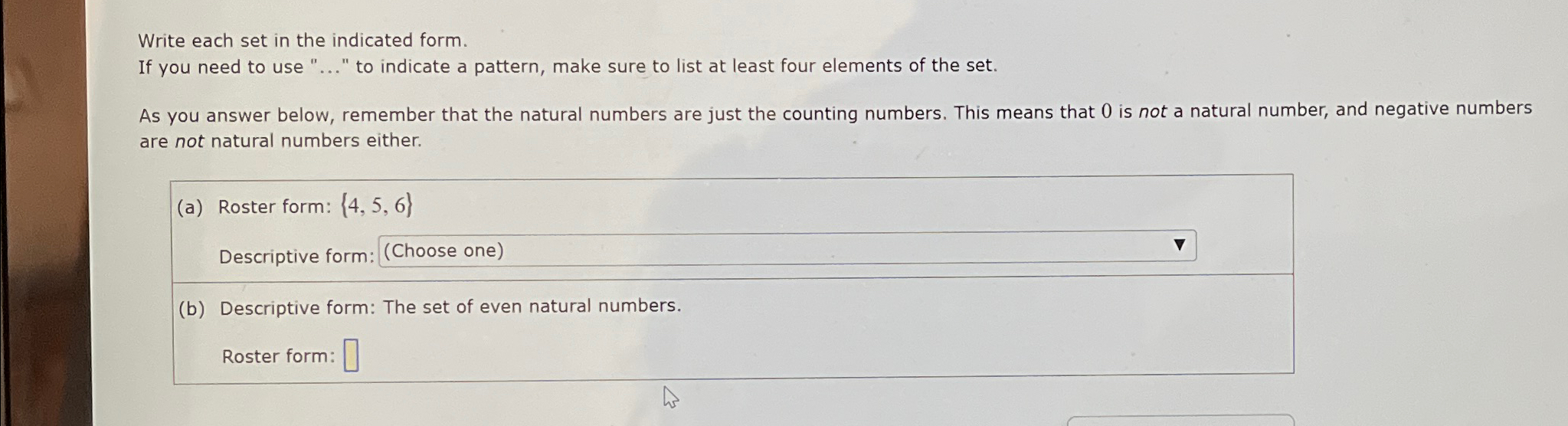 Solved Write each set in the indicated form.If you need to | Chegg.com