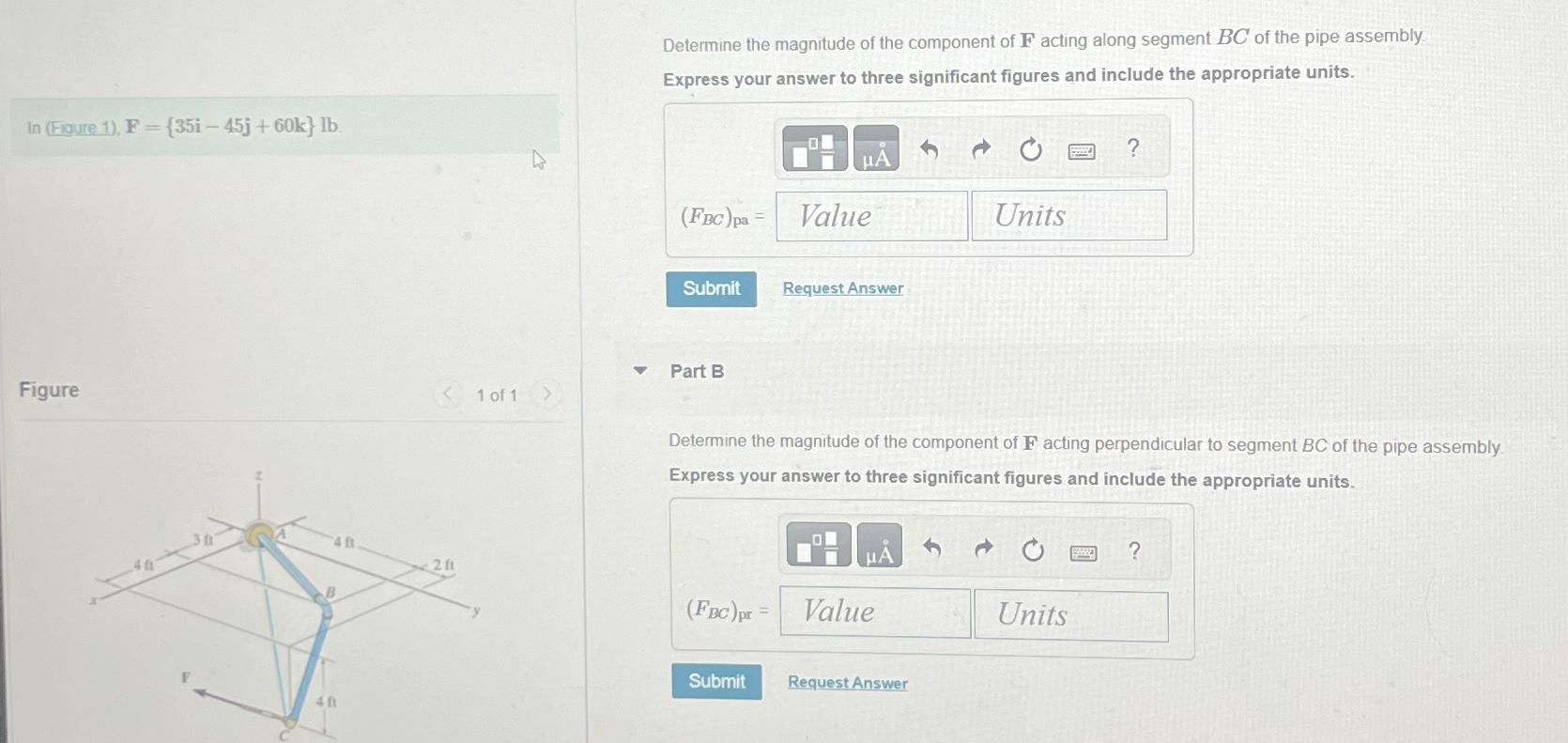 Solved Determine the magnitude of the component of F ﻿acting | Chegg.com