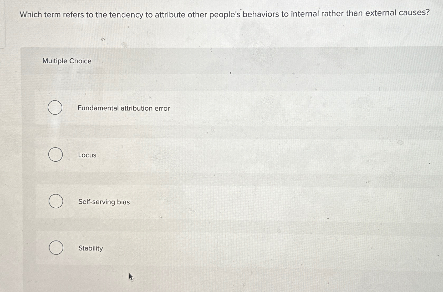 Solved Which term refers to the tendency to attribute other | Chegg.com