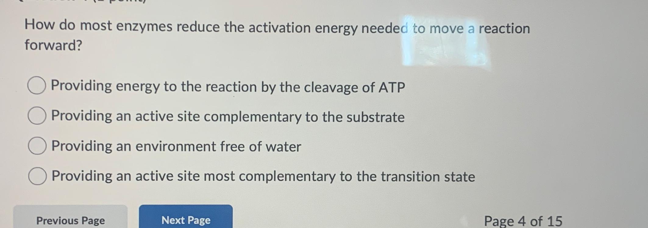 Solved How do most enzymes reduce the activation energy | Chegg.com