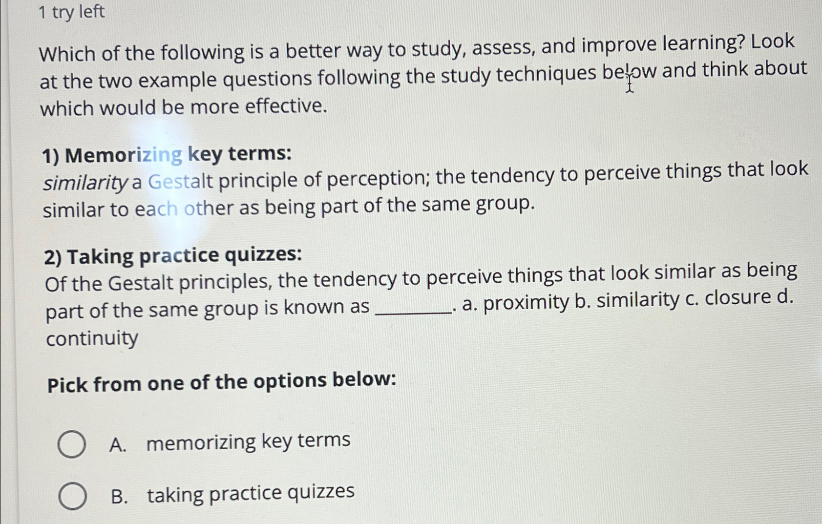 Solved 1 ﻿try leftWhich of the following is a better way to | Chegg.com