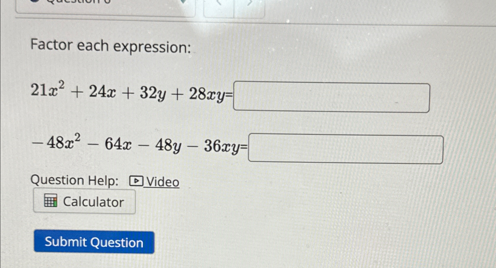 Solved Factor each | Chegg.com