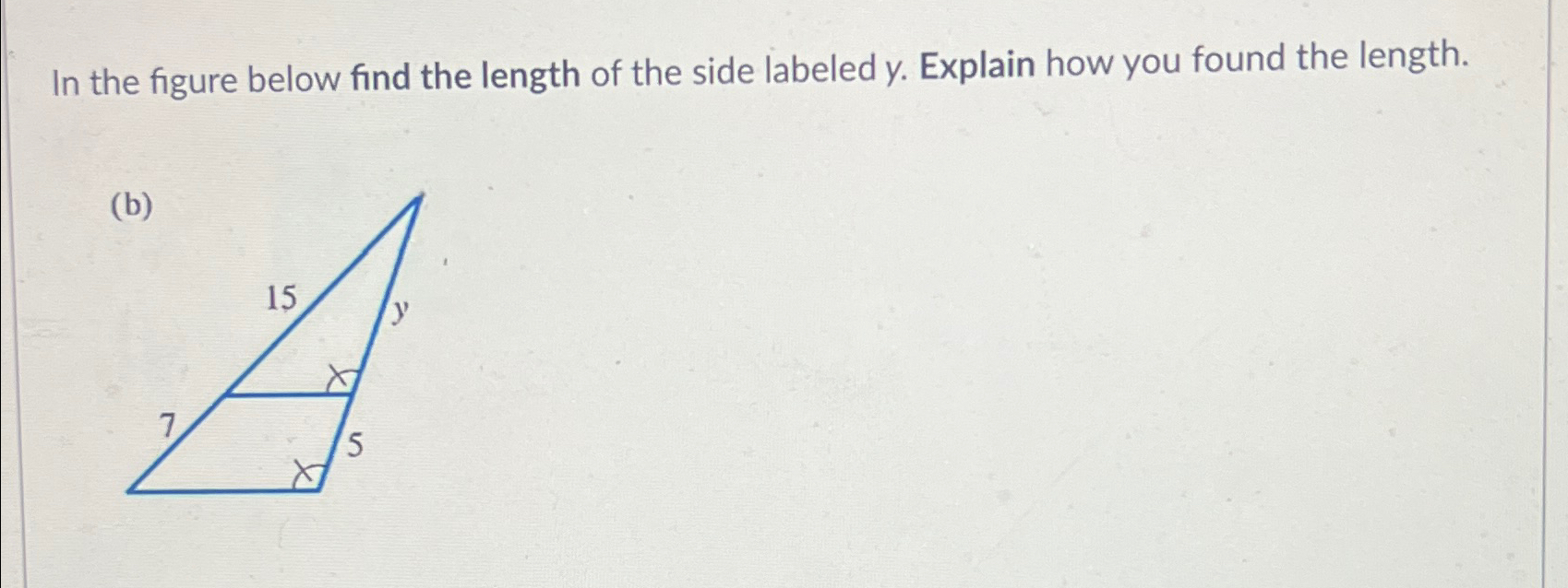 Solved In the figure below find the length of the side | Chegg.com