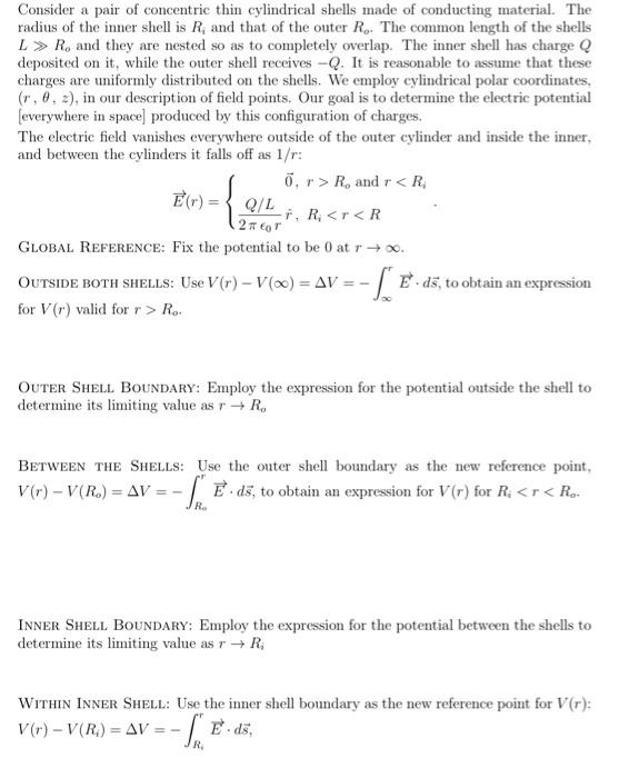 Solved Consider a pair of concentric thin cylindrical shells | Chegg.com