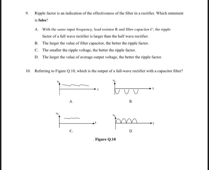 Solved 1. 2. 3. 4. Peak inverse voltage (PIV) rating of a | Chegg.com