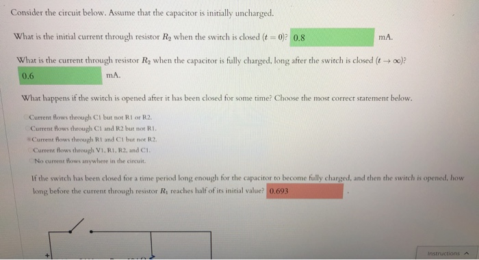 Solved Consider the circuit below. Assume that the capacitor | Chegg.com