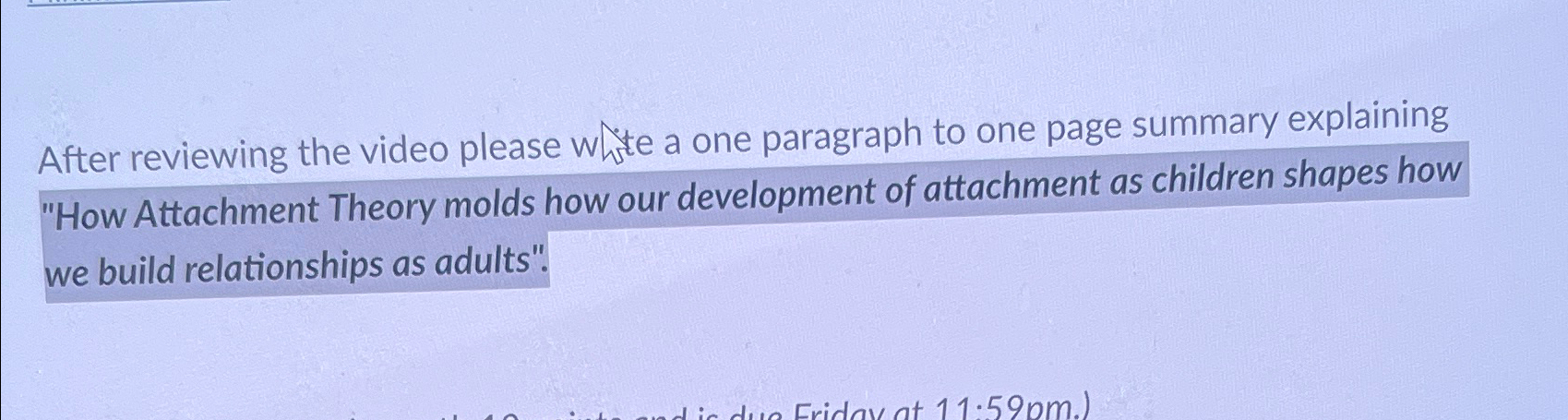 Solved After reviewing the video please whe a one paragraph | Chegg.com
