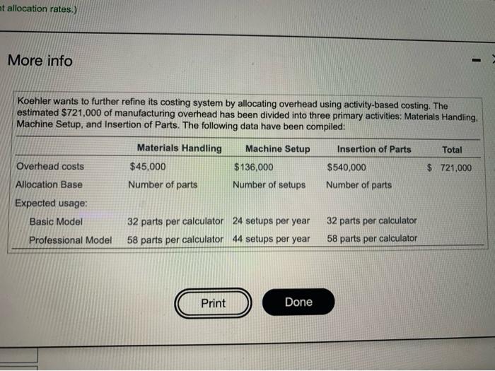 Solved Koehler makes handheld calculators in two | Chegg.com