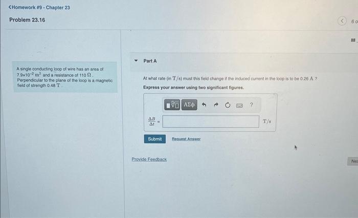 Solved A single conducting loop of wire has an area of | Chegg.com