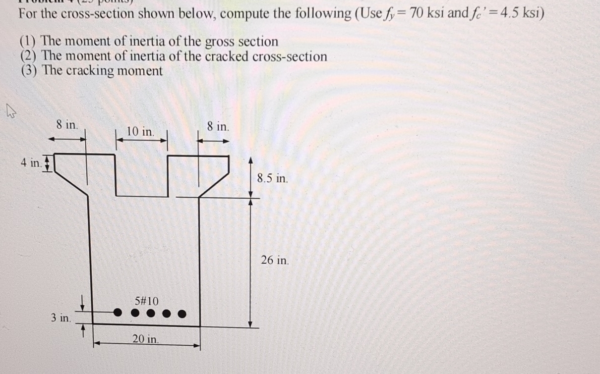 For the cross-section shown below, compute the | Chegg.com