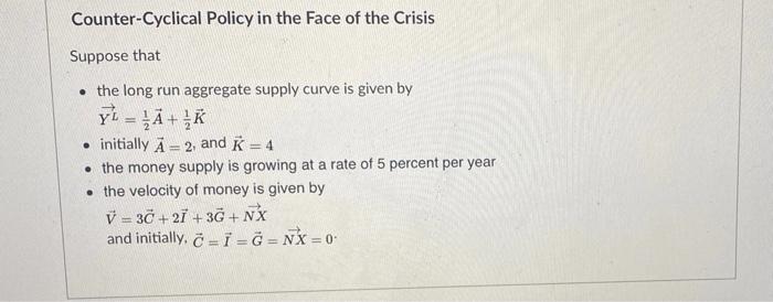 Solved Counter-Cyclical Policy in the face of the Crisis | Chegg.com