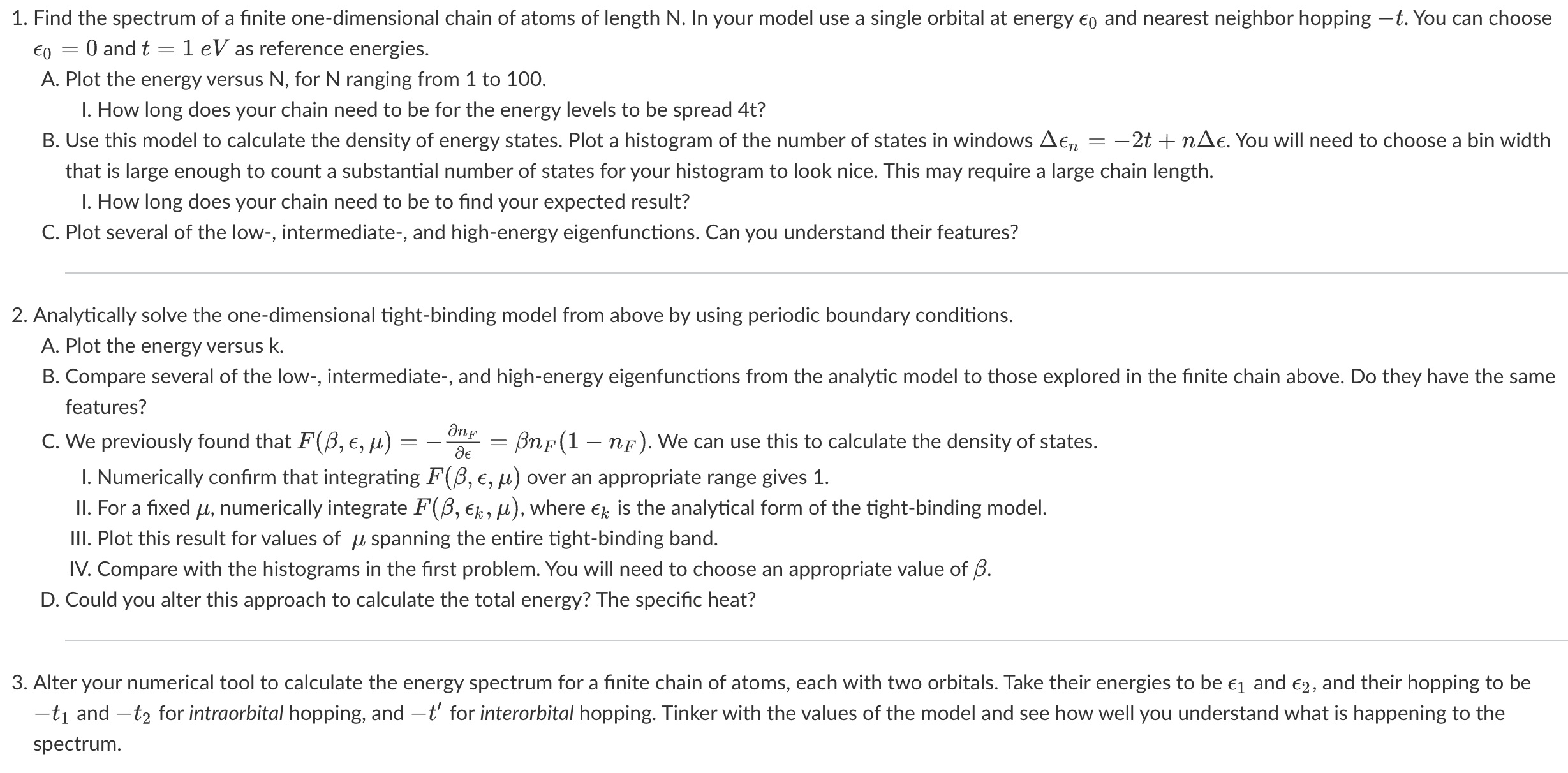 Solved Find the spectrum of a finite one-dimensional chain | Chegg.com