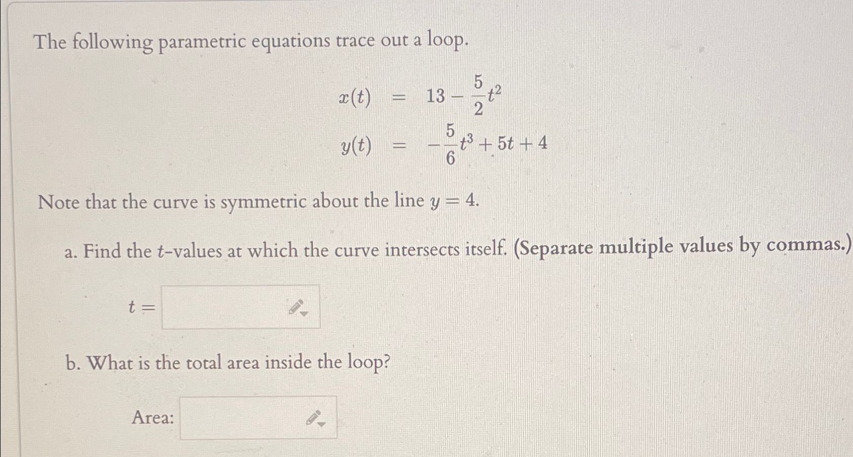 Solved The Following Parametric Equations Trace Out A