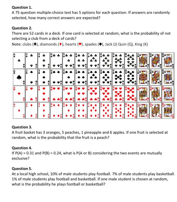 Solved Question 1. A 75 question multiple-choice test has 5 | Chegg.com