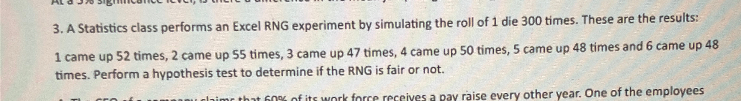 Solved A Statistics class performs an Excel RNG experiment | Chegg.com