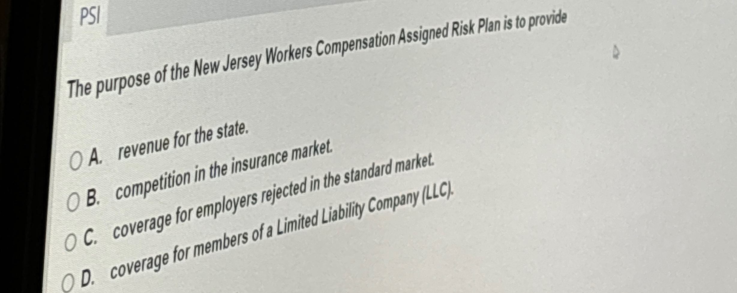 Solved PSIThe purpose of the New Jersey Workers Compensation | Chegg.com