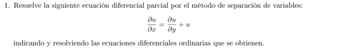 Solved Resuelve la siguiente ecuación diferencial parcial | Chegg.com
