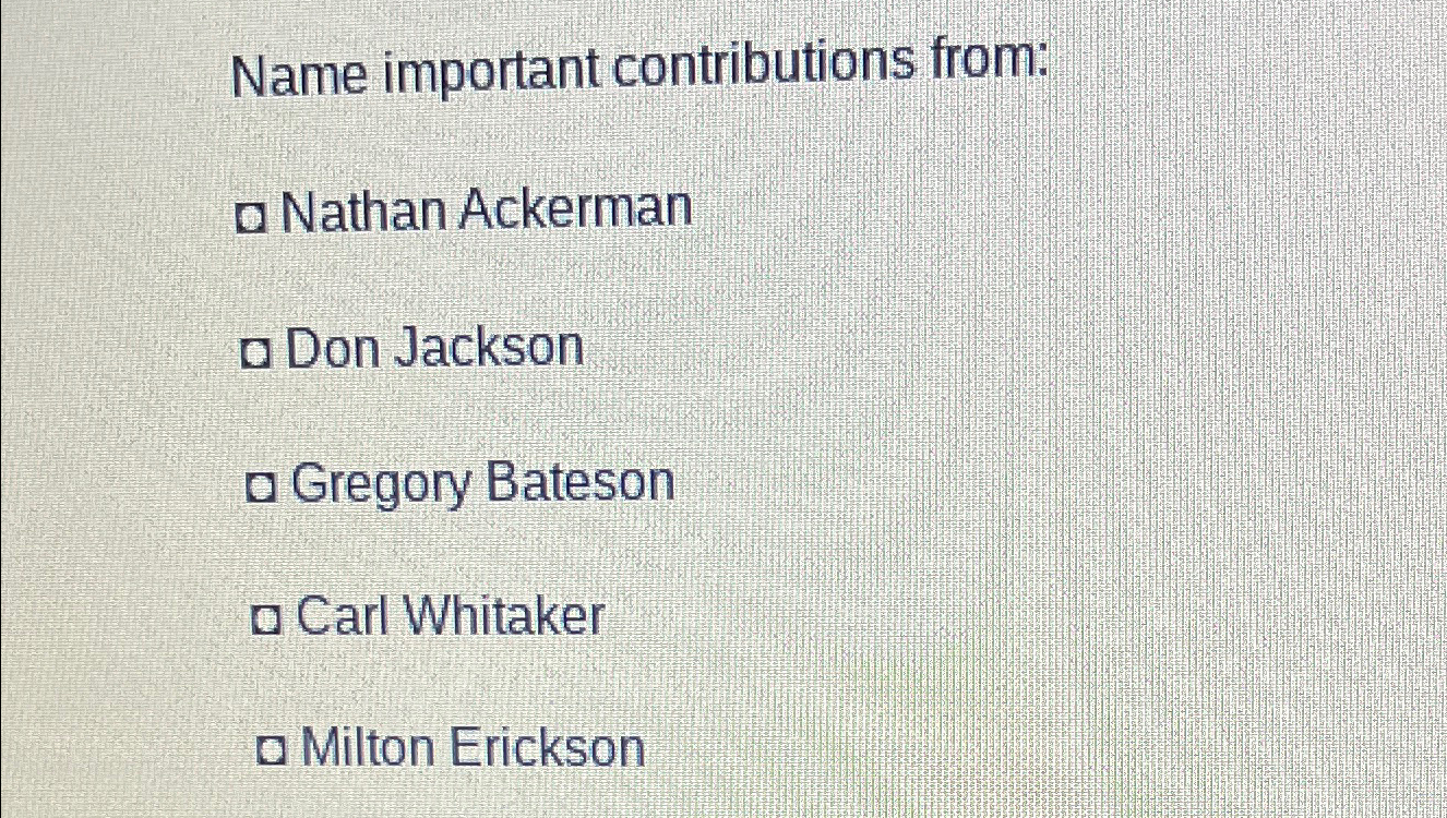 Solved Name important contributions from:Nathan Ackerman | Chegg.com