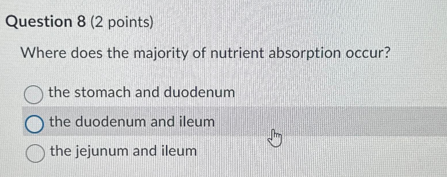 Solved Question 8 (2 ﻿points)Where does the majority of | Chegg.com