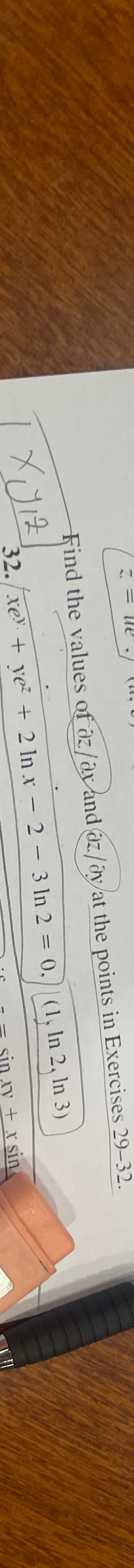 Solved Find the values of dzdely and 2zdely at the points in | Chegg.com