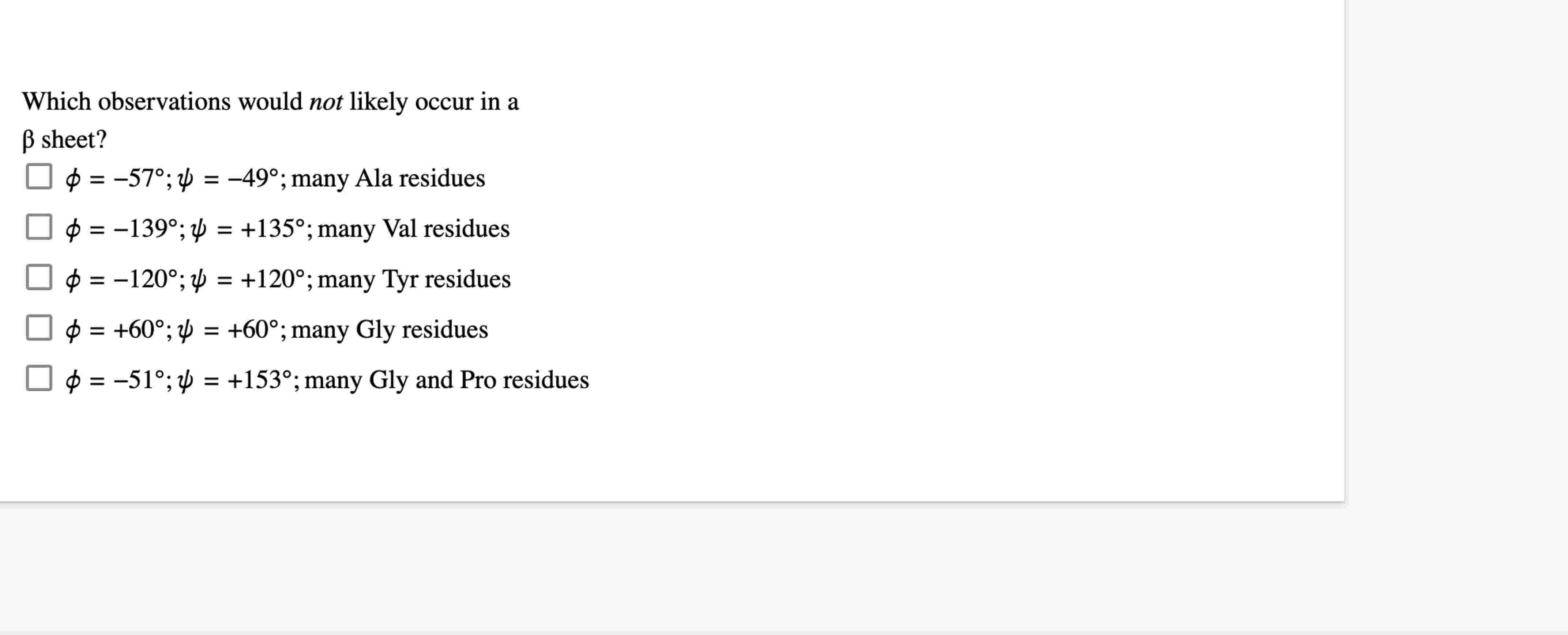 Solved Which observations would not likely occur in a\beta | Chegg.com