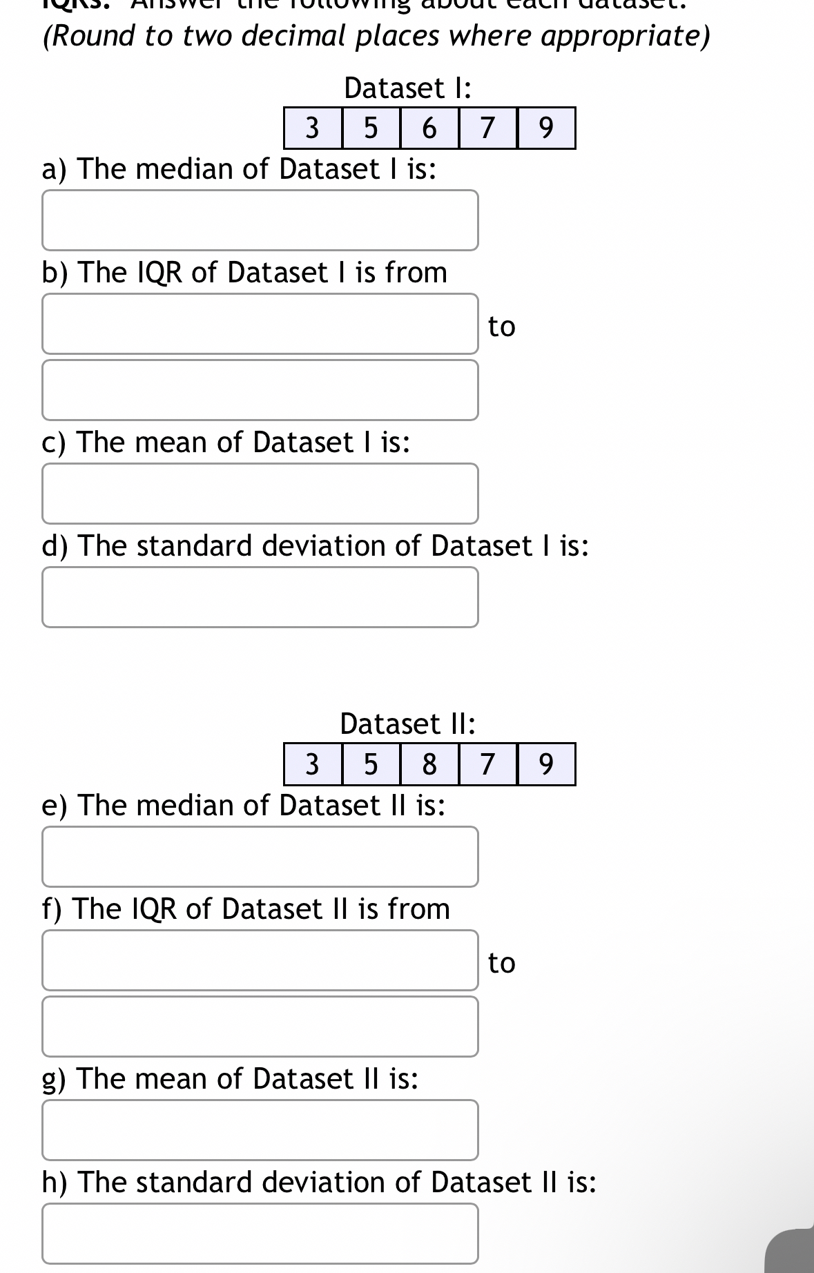 Solved (Round to two decimal places where | Chegg.com