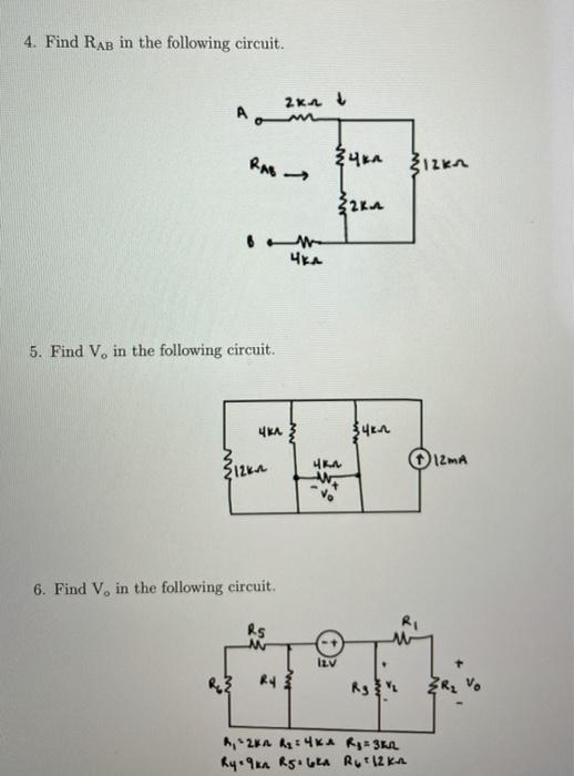 Solved 4. Find Rab in the following circuit. 2кл RAB 4ka | Chegg.com